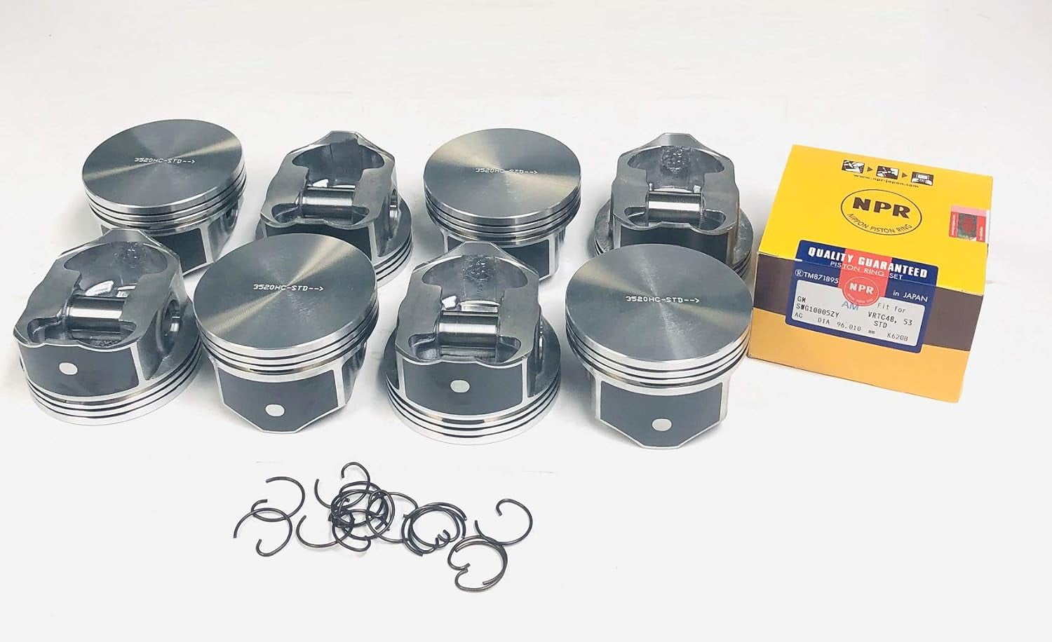 Silvolite Hypereutectic Flat Top Pistons & Rings compatible with 1999 ...