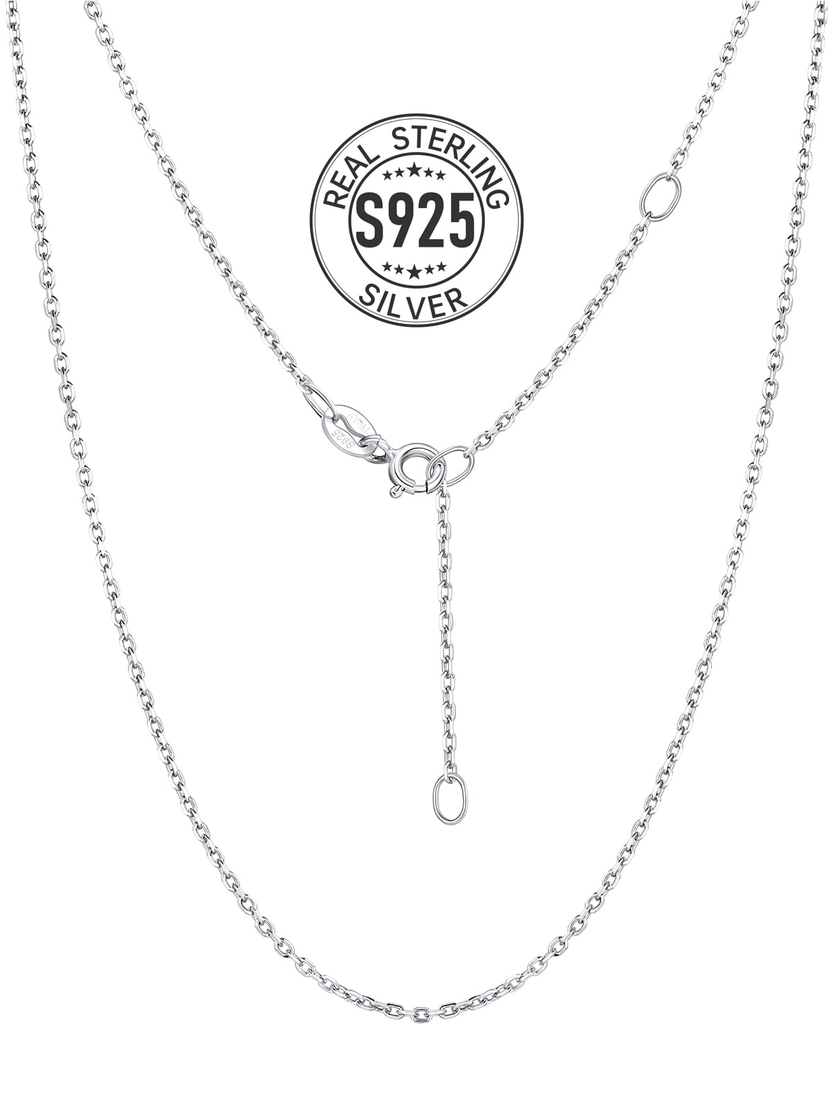 Silvora 1.5mm Silver Necklace Chain for Women, 24 Inch Sterling Silver ...