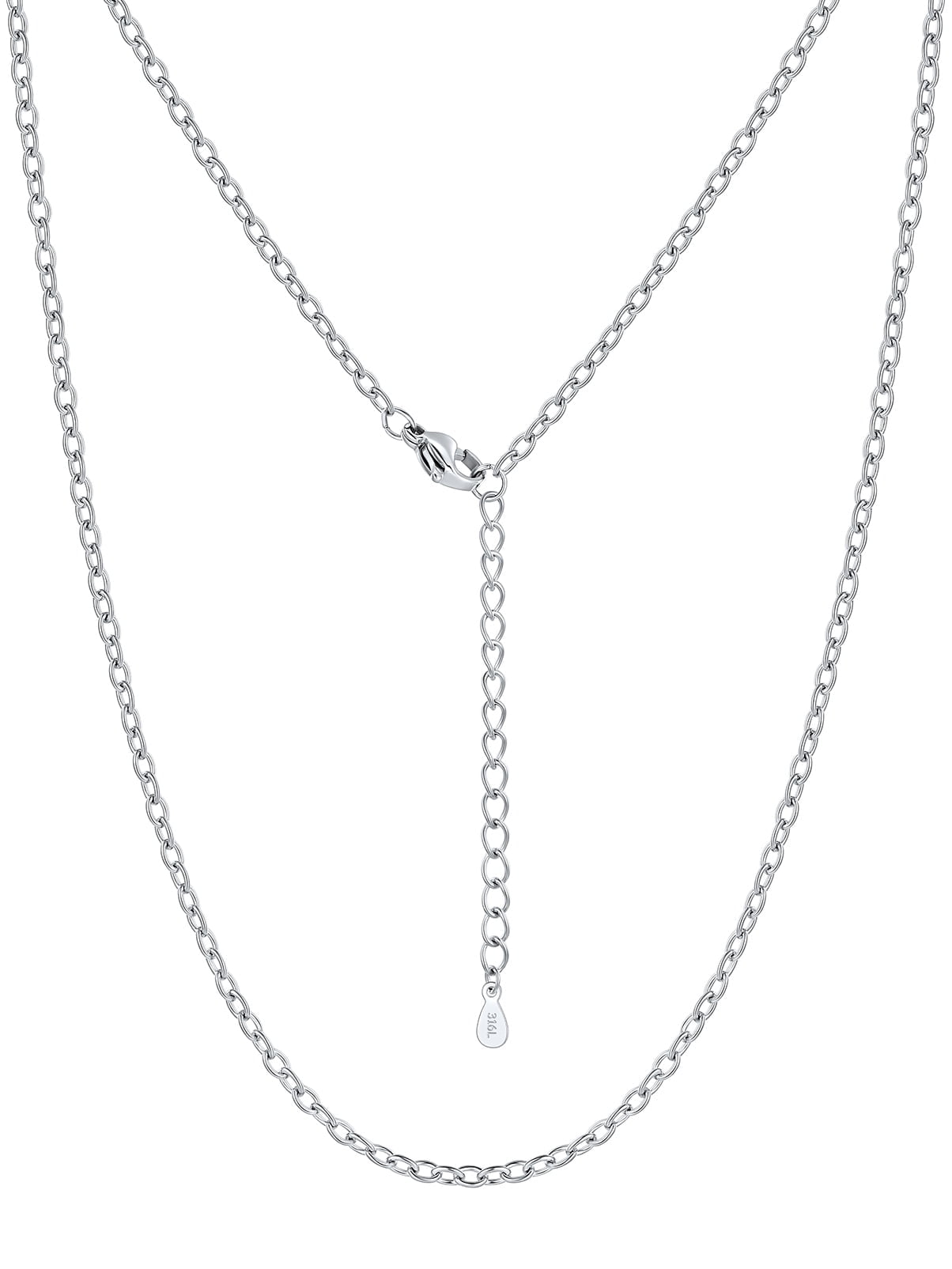 Silvora 2mm Hypoallergenic Chains for Pendant Stainless Steel Necklace ...