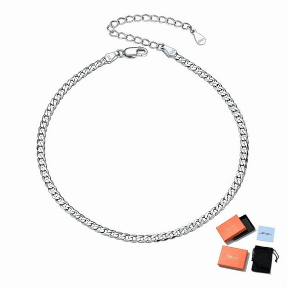 3Pcs Cuban Link Chain Anklets for Women 8.5 Inch Adjustable Waterproof ...