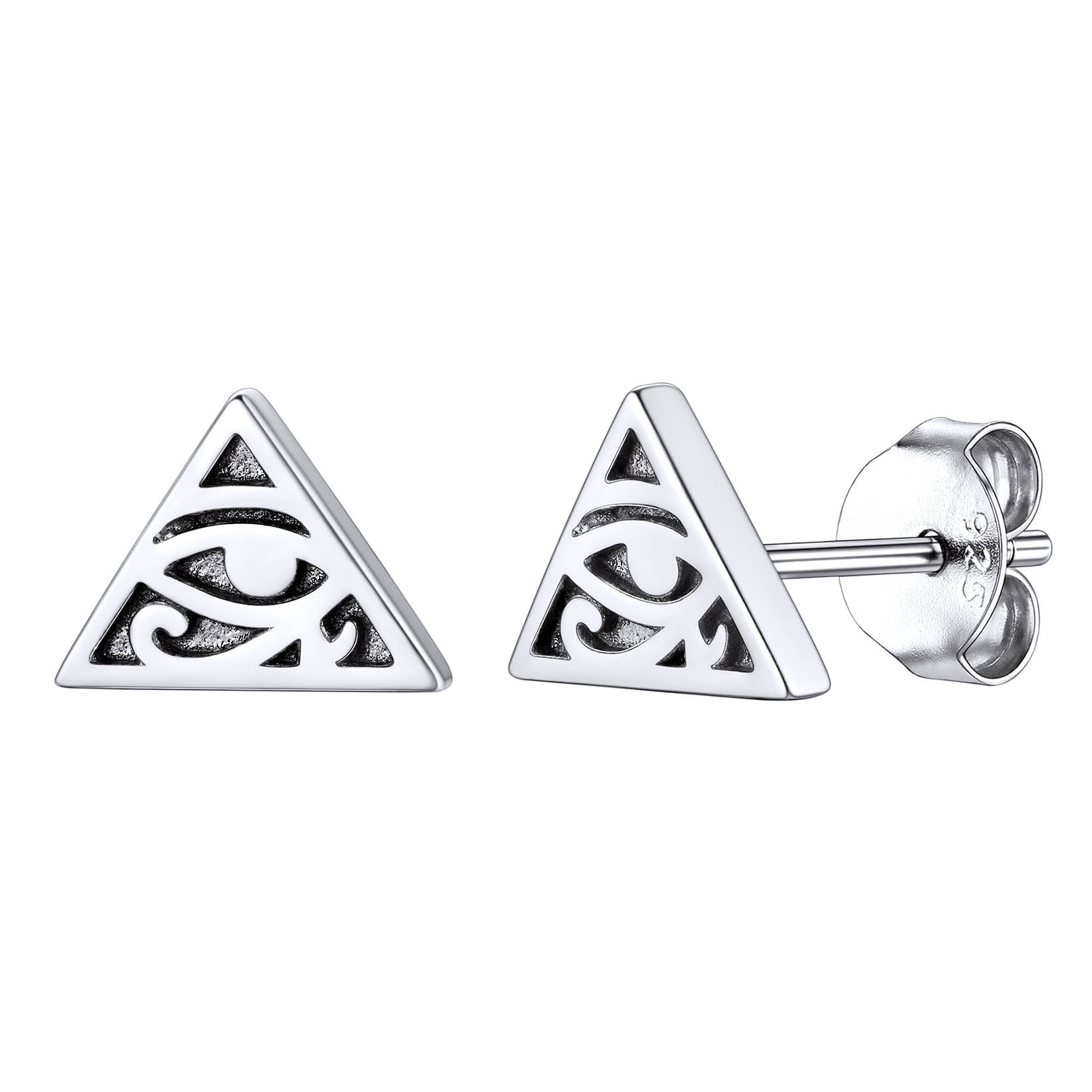 Silvora Women Men's Eye of Horus Stud Earrings Egyptian Pyramid Luck ...