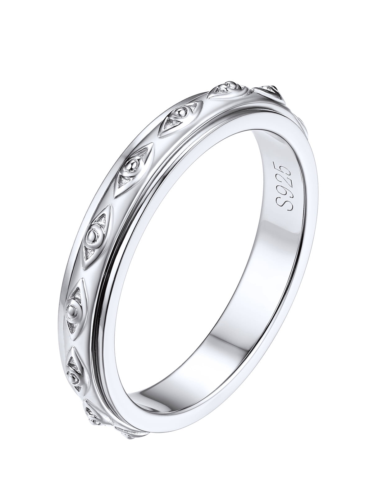 Silvora Spinning Fidget Rings for Anxiety, Evil Eye Spinner, Stress ...