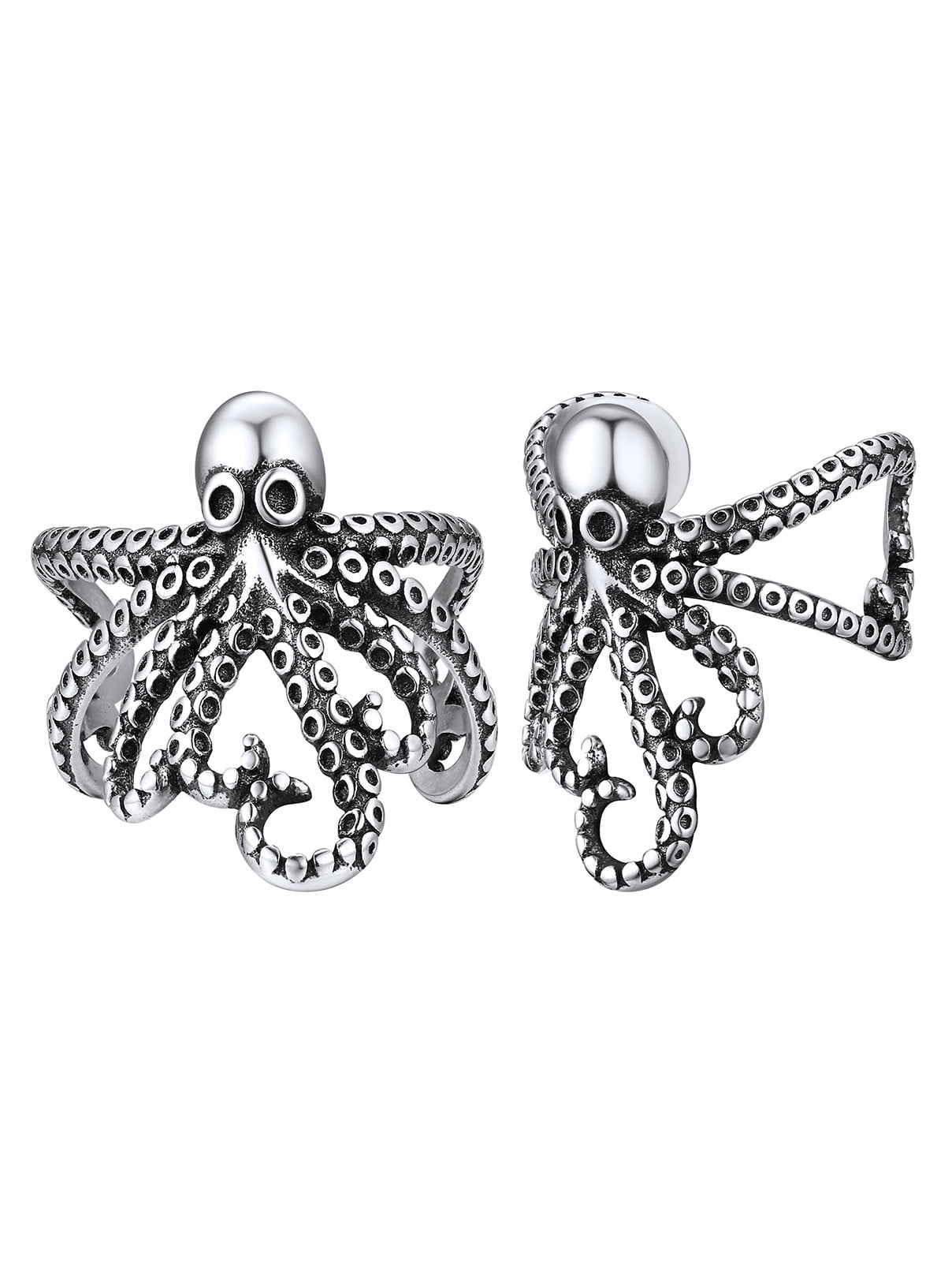 Silvora Octopus Ear Cuff for Men Women Sterling Silver Open Earrings ...
