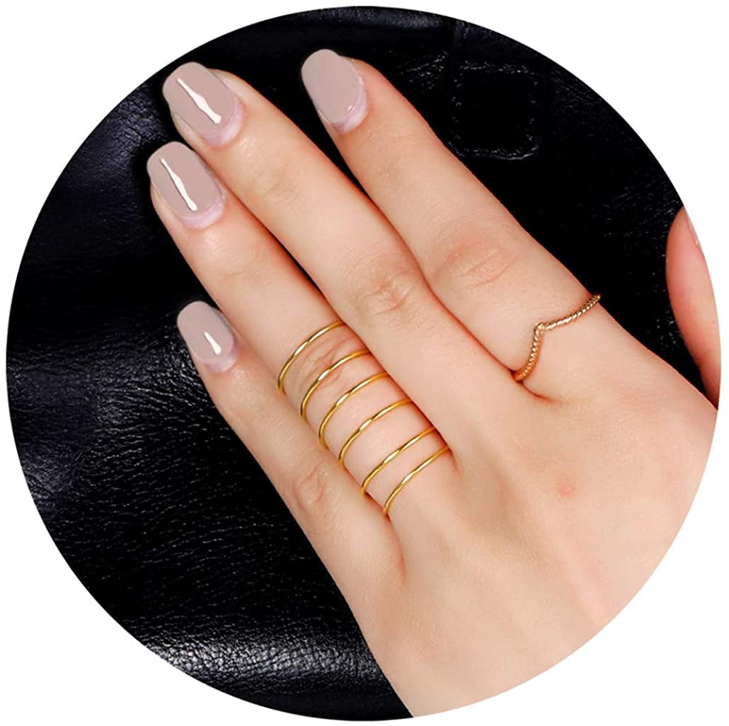 Silvora 14K Gold Plated Stackable Rings for Women Sterling Silver ...
