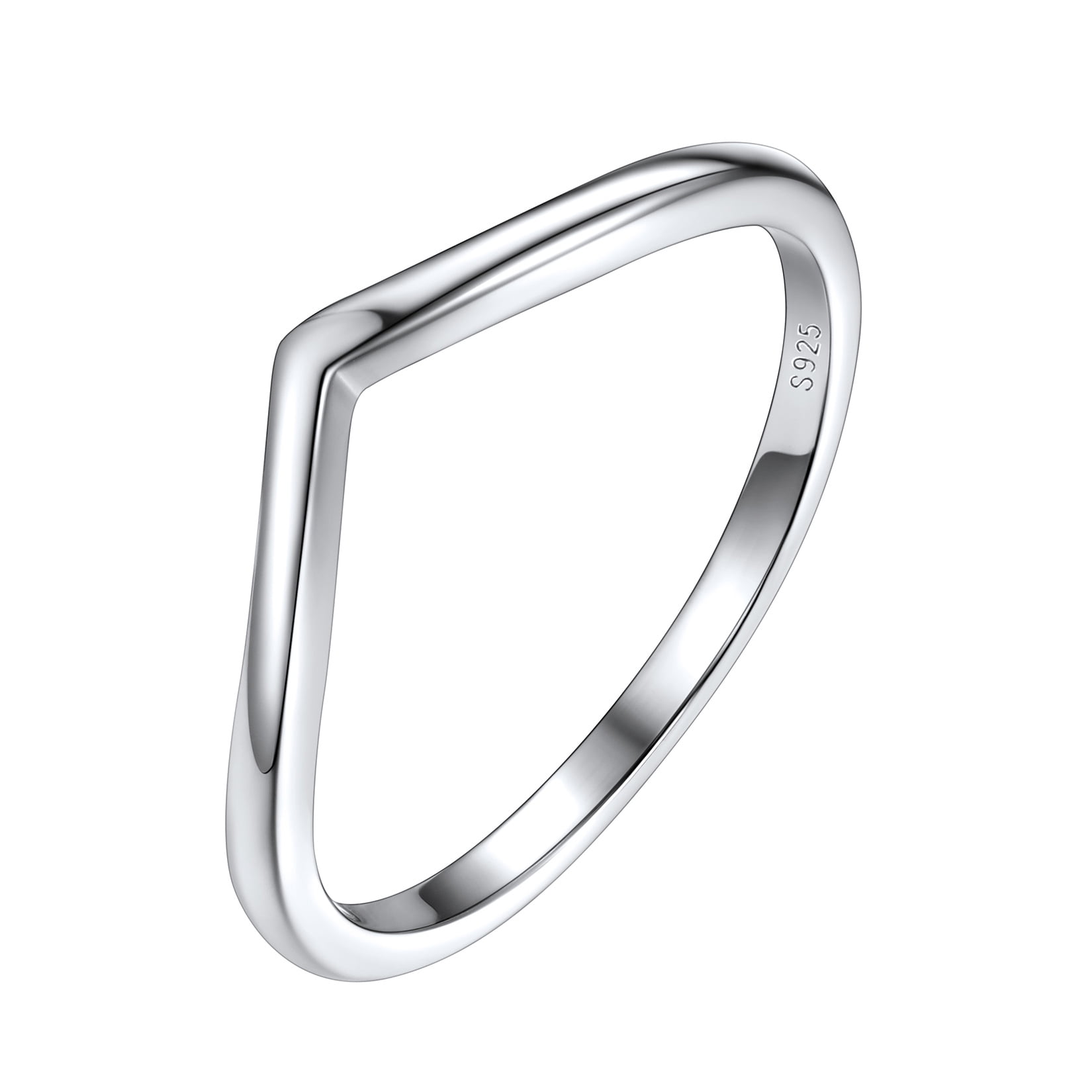 Silvora 925 Sterling Silver Wishbone Wedding Band, Size 4-12, Ideal for ...