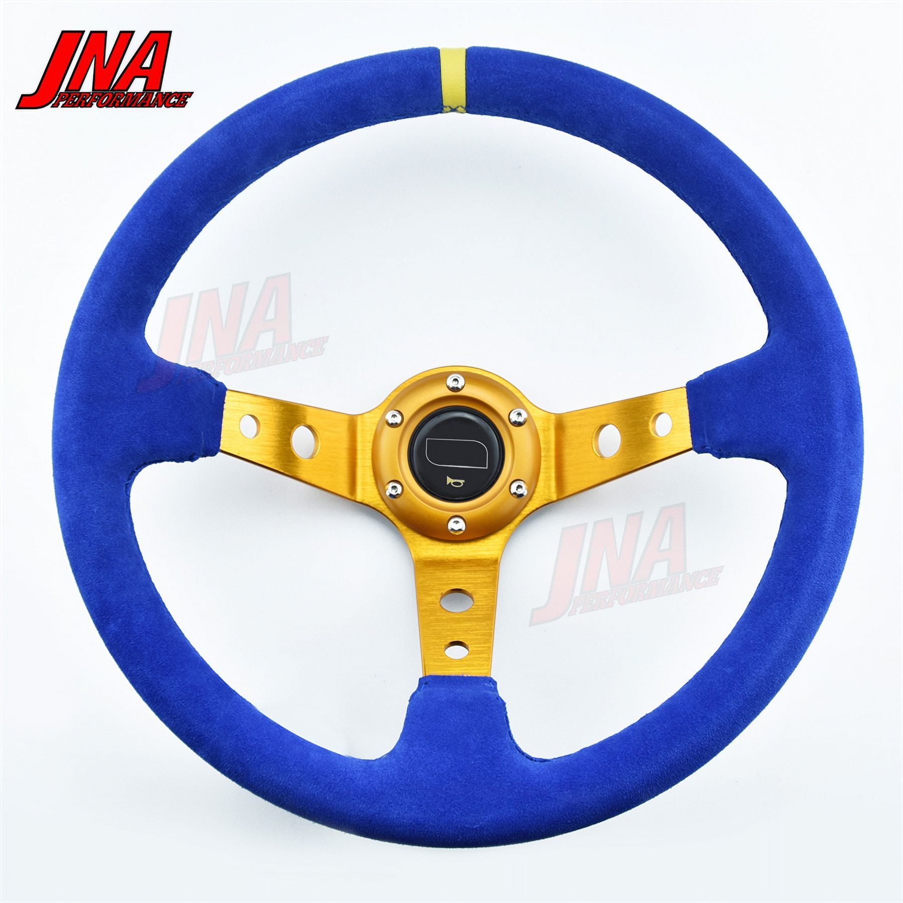Sim Racing PC Game Steering Wheel Blue Suede Leather JDM Tuning Sports ...