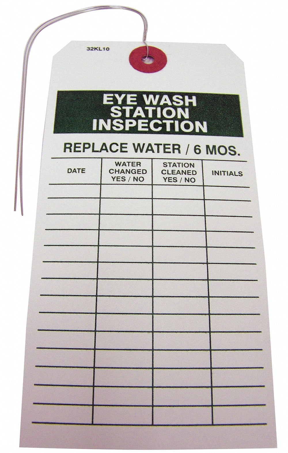 Eye Wash Station Inspection Tag