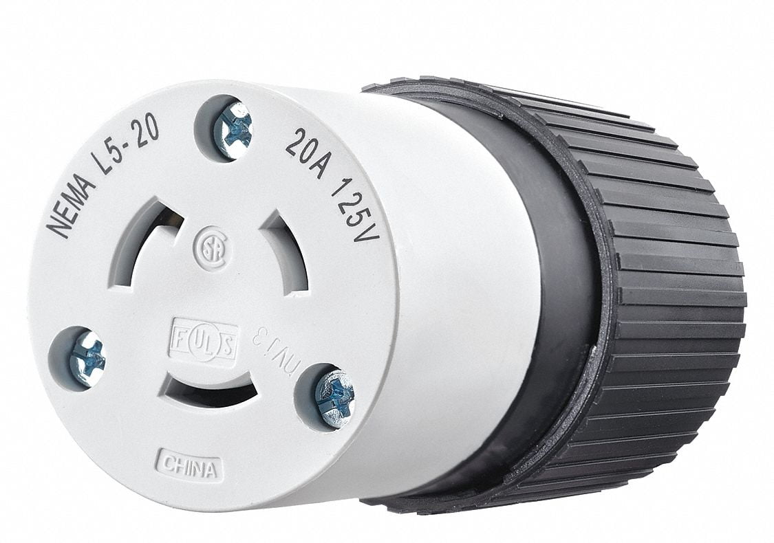 Bryant 70520Nc Locking Connector 20A, 125V, L5-20R, 2-Pole, 3-Wire ...