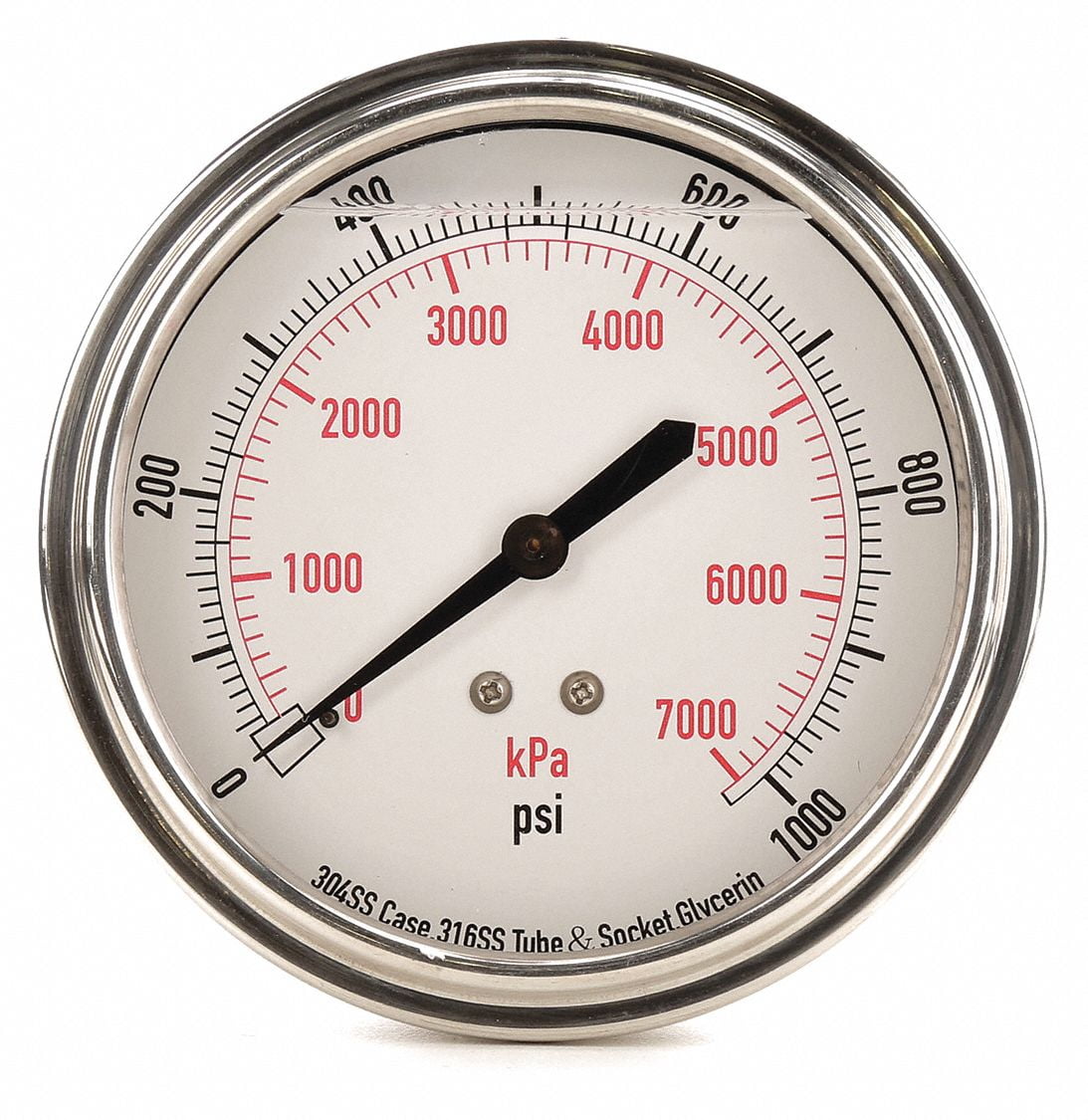Sim Supply Pressure Gauge,Liquid Filled,3-1/2 In 4CFV8 - Walmart.com