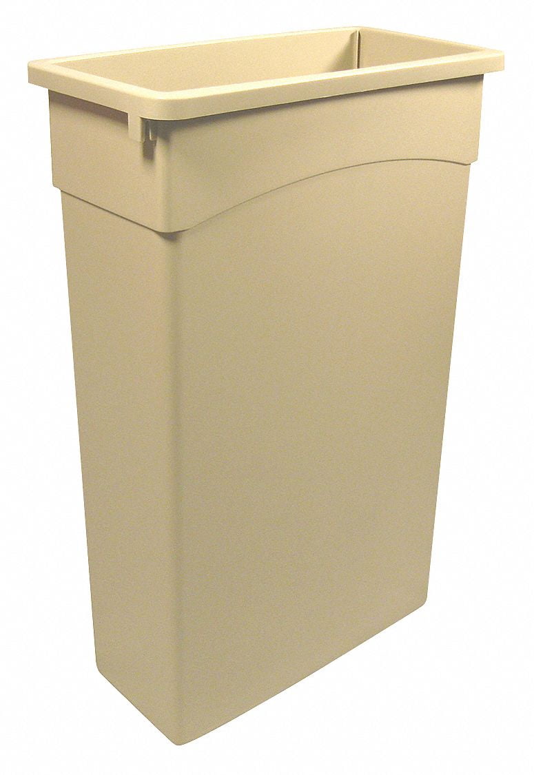 Tough Guy, Large 23 gal. Beige Plastic Rectangular Indoor Trash Can, No ...