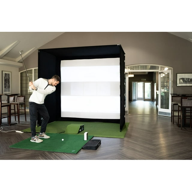 GolfBays SimBox Golf Simulator Enclosure with Driver Impact Screen - 6 ...