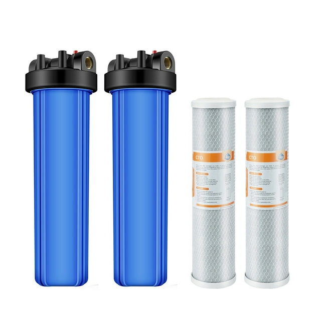SimPure DB20P Whole House Water Filter Housing(2 Pack),20"x4.5 ...