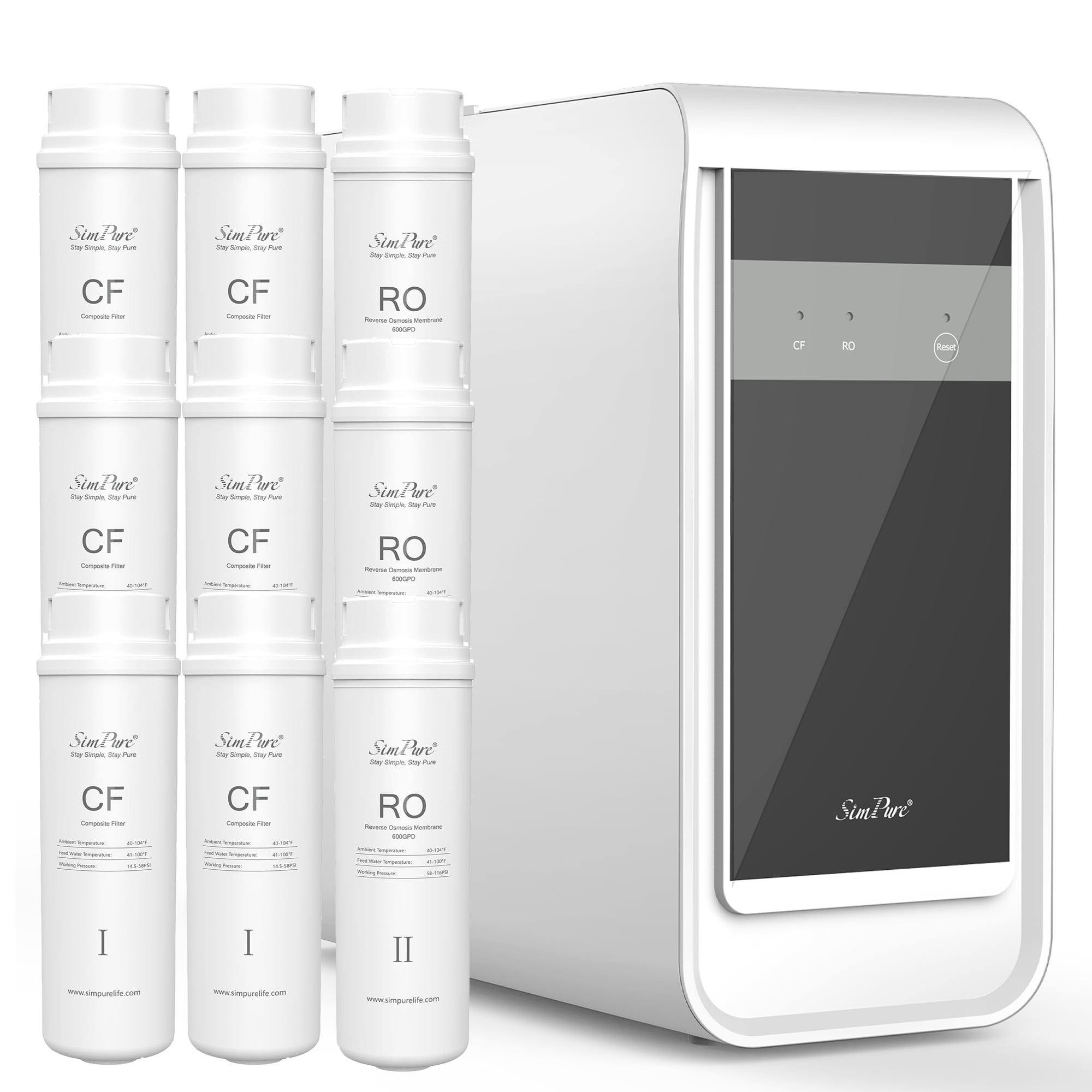 SimPure Q6 Reverse Osmosis System, 600 GPD Tankless Under Sink Water ...