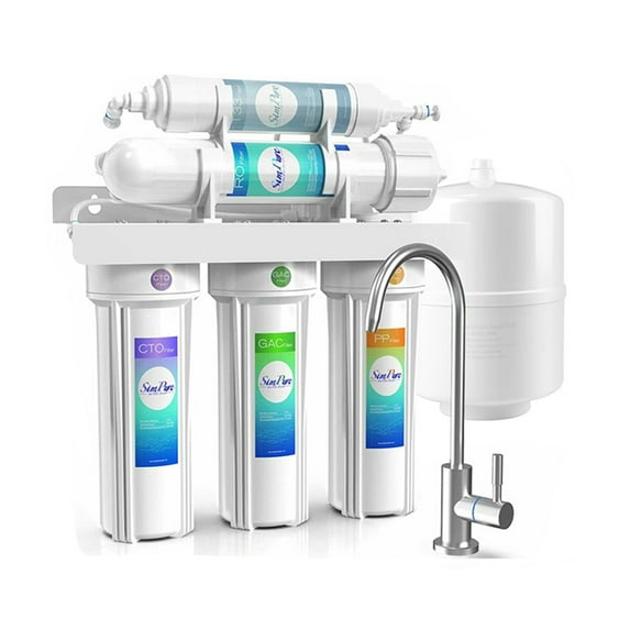 SimPure Home Water Purifier, 5-Stage Reverse Osmosis System, 100GPD ...