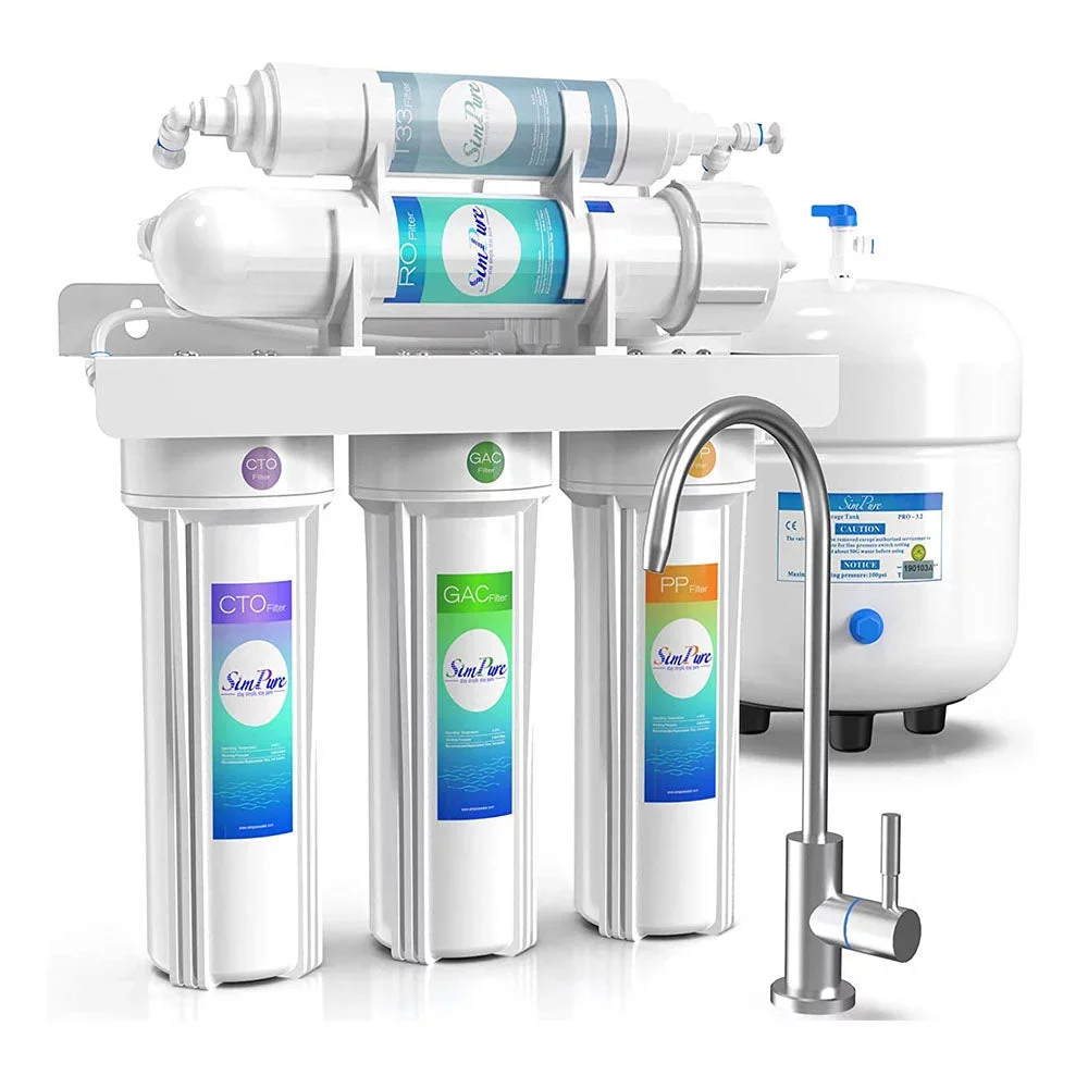 SimPure Water Filter System, 5 Stage Reverse Osmosis, TDS Reduction ...