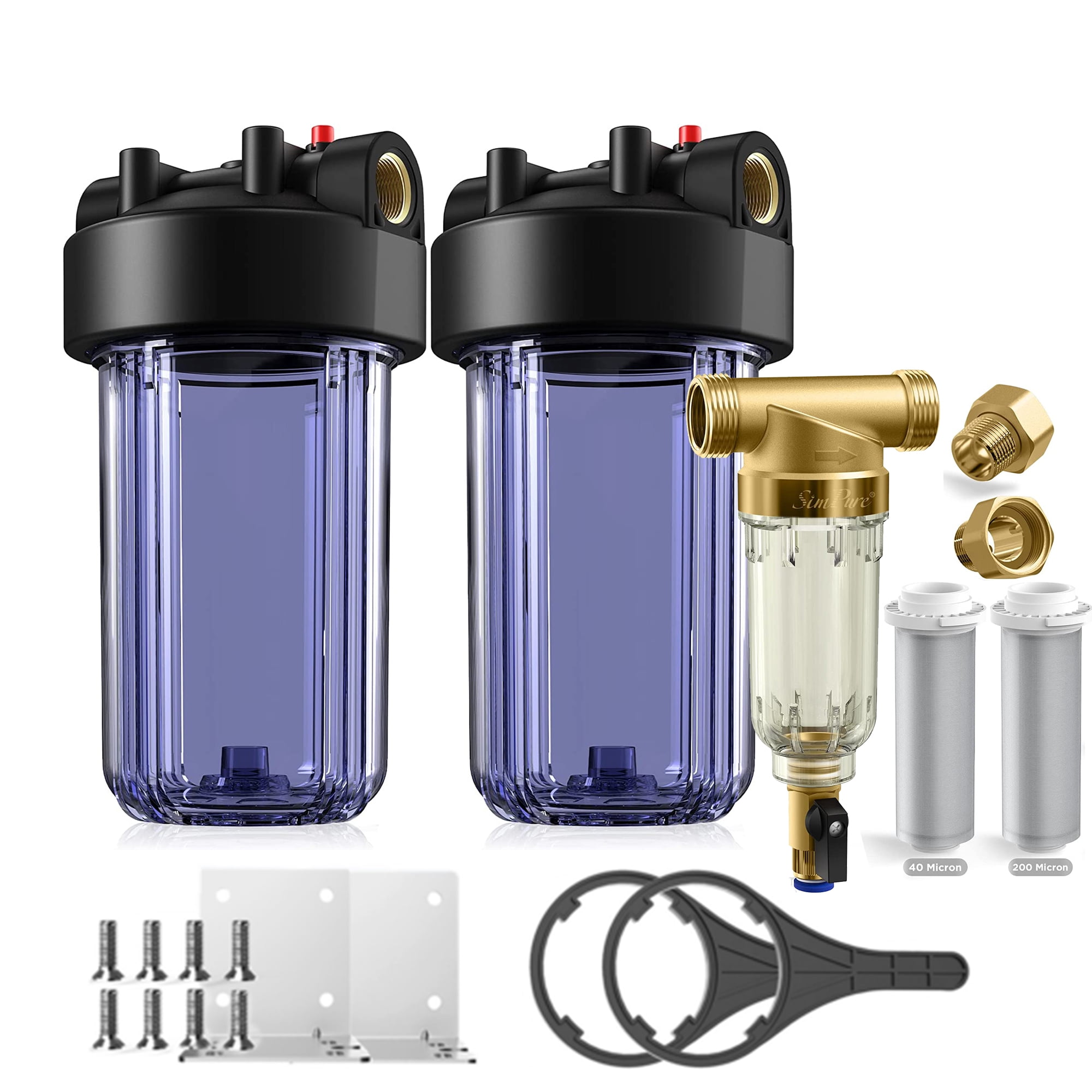 SimPure Whole House Water Filter Housing 10"x4.5",Pre-Filtration System ...