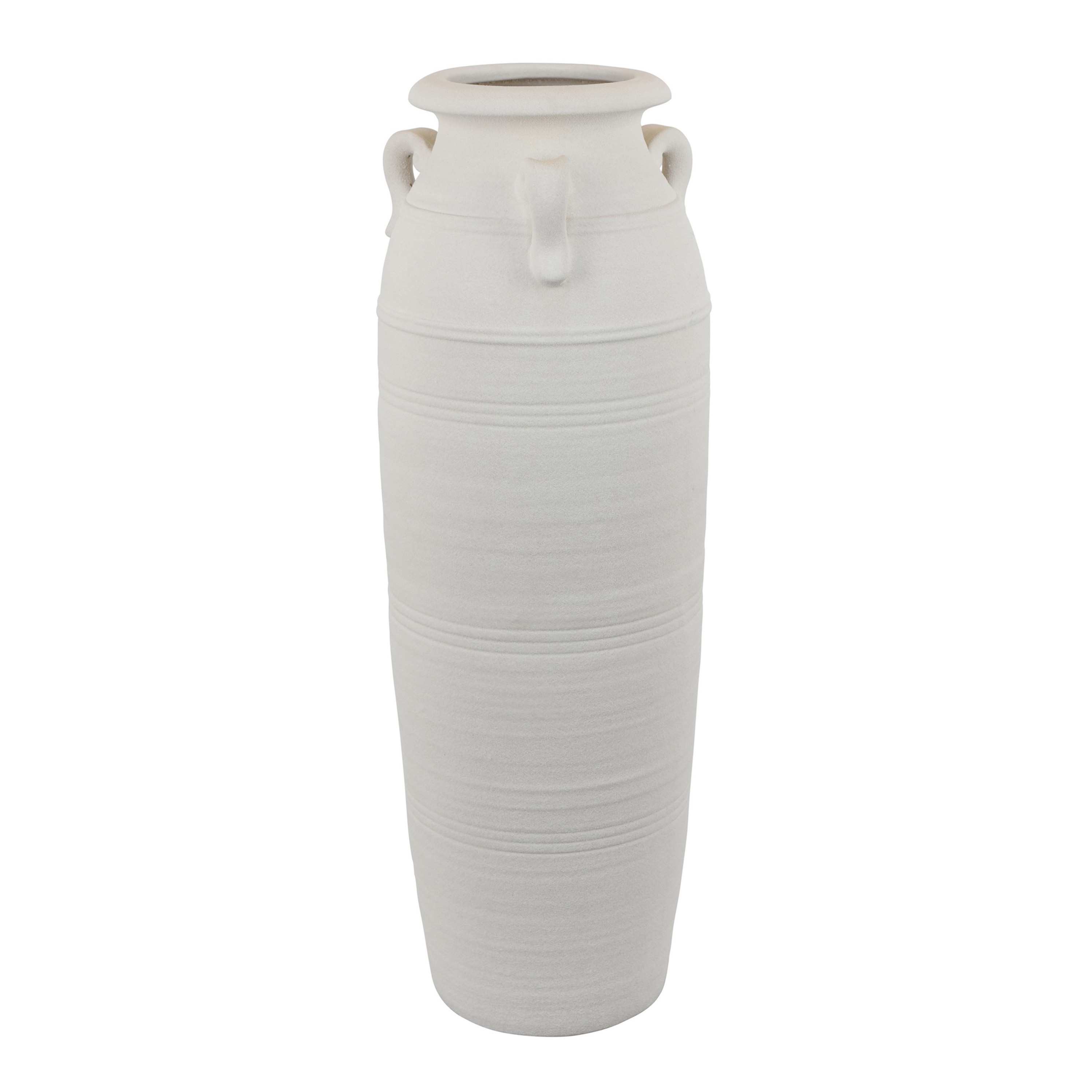 Sima Accent Vase, White Ceramic Modern Urn Shape, Ear Handles, 26 Inch ...