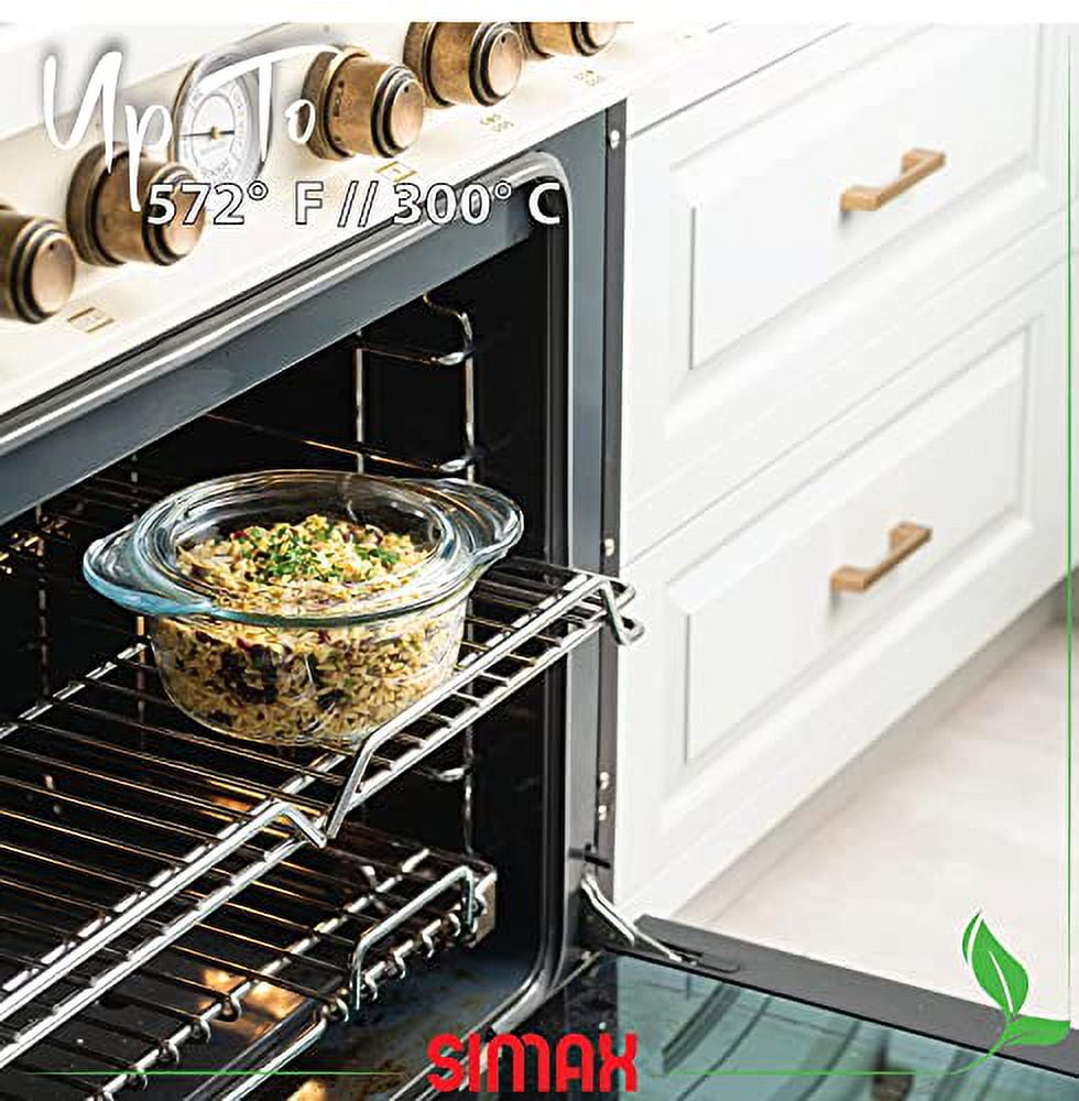 Simax Casserole Dish with Lid, Glass Casserole Dish, Holds 48 Oz (1.5 ...