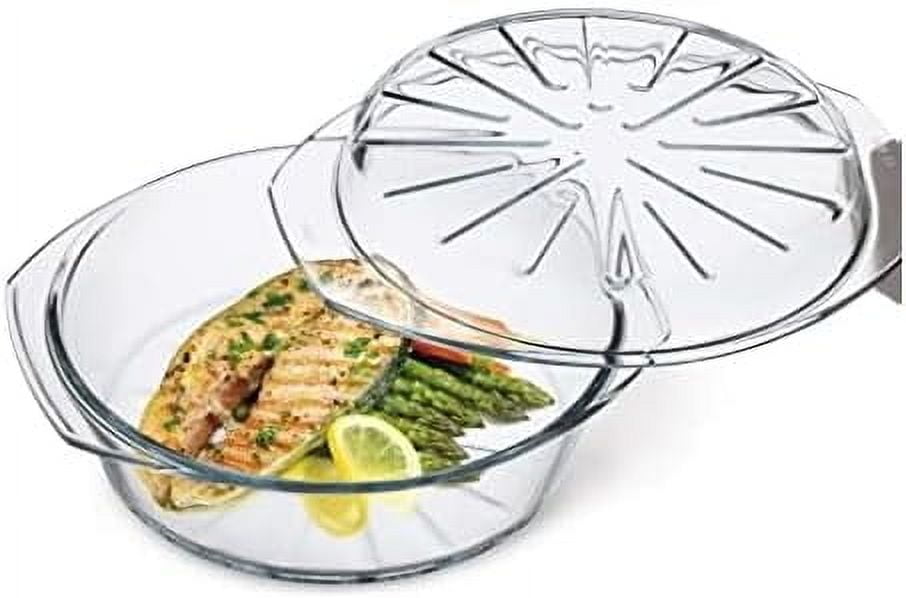 Simax Casserole Dish For Oven, Glass Baking Dish With Lid, Ridged ...
