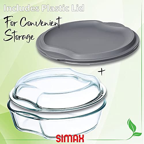 Simax Casserole Dish For Oven: Round Glass Casserole Set With Lids,1 ...