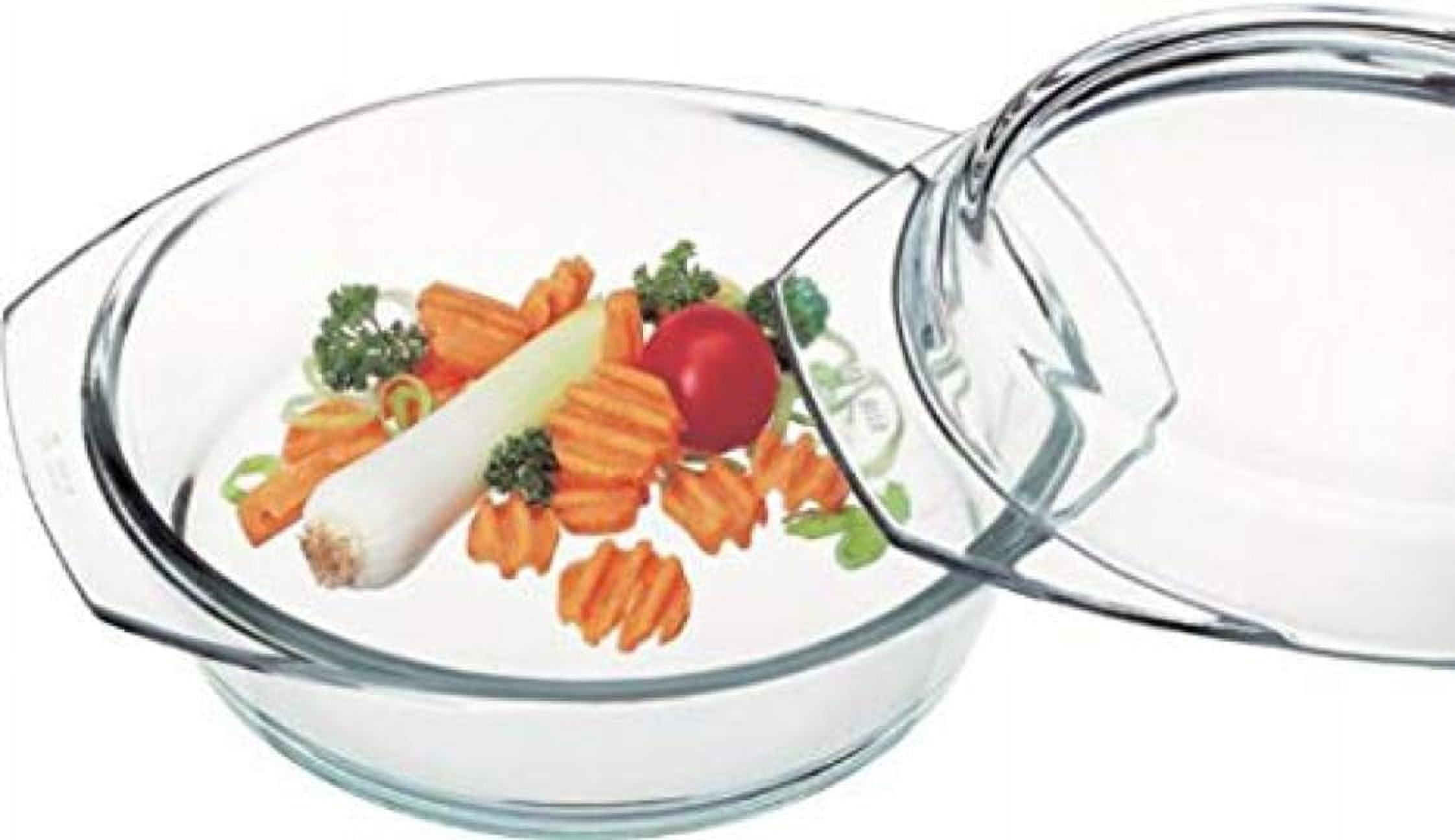Simax Casserole Dish With Lid, 24 Ounce Round Glass Cookware, Oven and ...