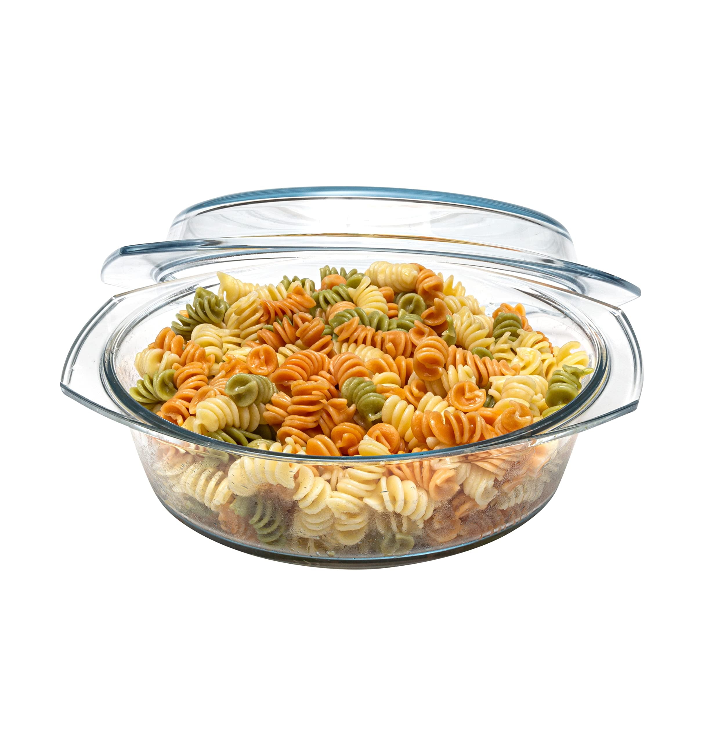 Simax 2 Quart Casserole Dish with Lid - Clear Glass Baking Bakeware for ...