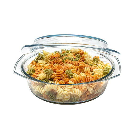 Simax 2 Quart Casserole Dish with Lid - Clear Glass Baking Bakeware for ...