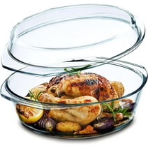 Simax Casserole Dish with Lid Microwave & Oven Safe Clear Glass ...
