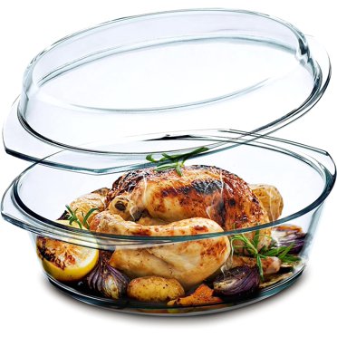 Clear Round Glass Casserole by Simax | With Lid, Heat, Cold and Shock ...