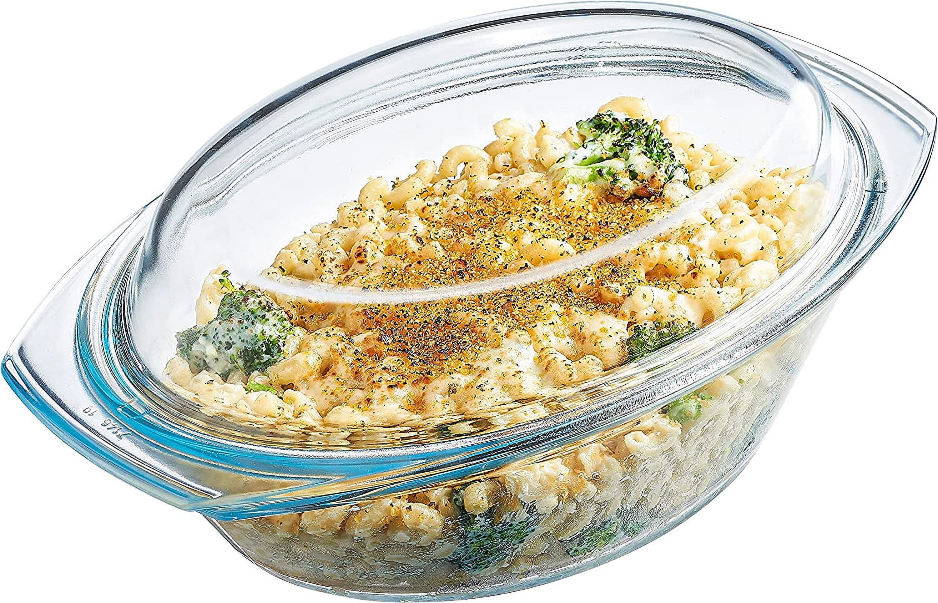 Simax Clear Oval Shaped Glass Casserole with Tight Fitting Lid – Heat ...