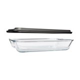 Simax Exclusive Rectangular Glass Roaster | With Plastic Lid, Heat ...