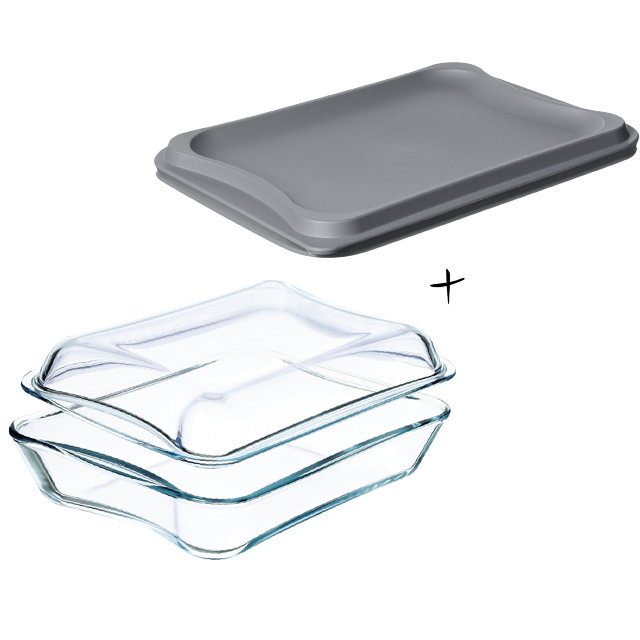 Free Shipping! Simax Exclusive Rectangular Glass Roaster | With Plastic ...