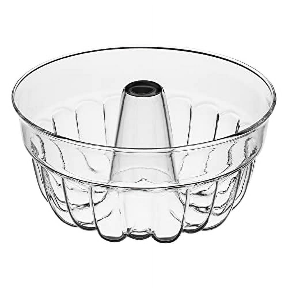 Simax Round Small Bakeware Dish, Fluted Bundt Cake Pan, Clear Glass ...