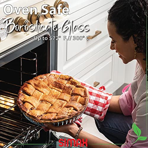 Simax Glass Pie Pan, 11 Inch Round Pie Plate, Glass Baking Dish ...