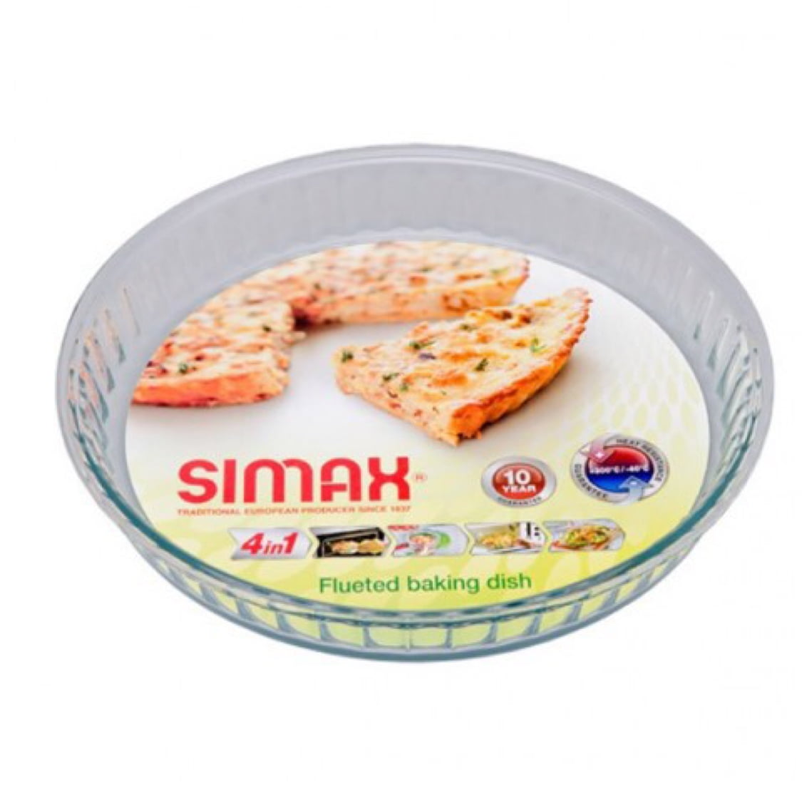 Simax Glass Pie Pan, 11 Inch Round Pie Plate, Glass Baking Dish ...