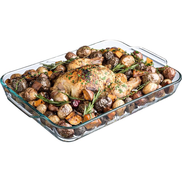 Simax Glass Roaster Baking Dish: Large Rectangular Roaster Pan For ...