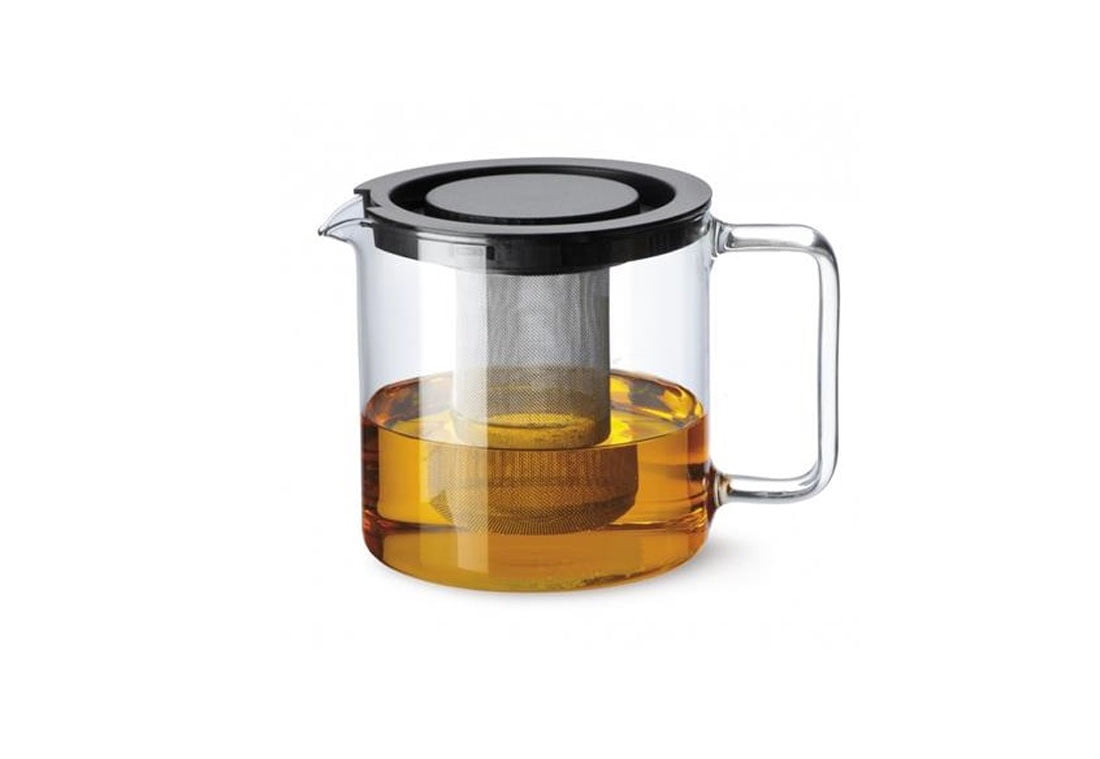 Simax Glassware 1 Quart Teapot with Metal Mesh Infuser | Plastic Lid ...