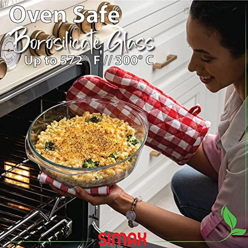 Simax Round Glass Casserole Dish: Clear Glass Round Casserole Dish with ...