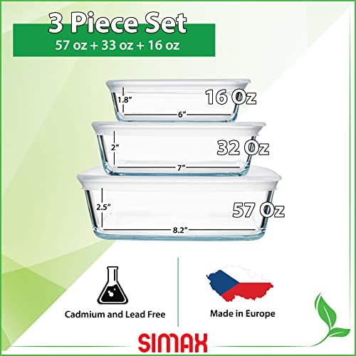 Simax Square Glass Containers With Lids: Meal Prep Container Glass ...