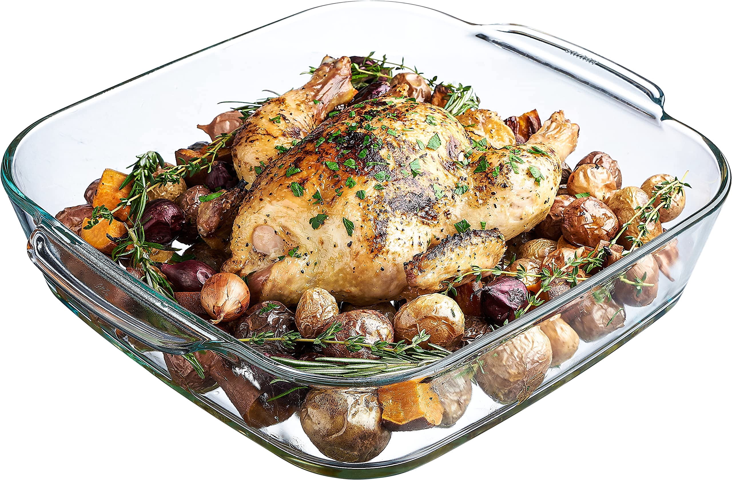 Simax Clear Square Glass Roaster, Heat, Cold and Shock-Proof ...