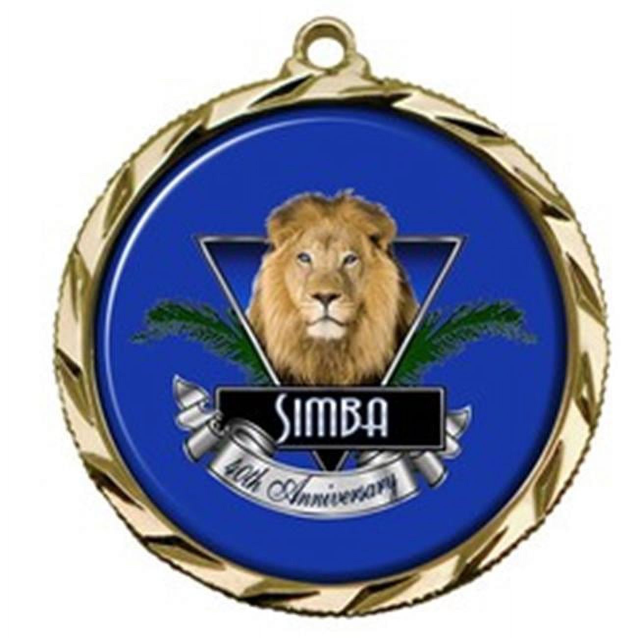 Simba 1.75 in. Vibraprint Insert Medal with Coin Edge, Gold - Walmart.com