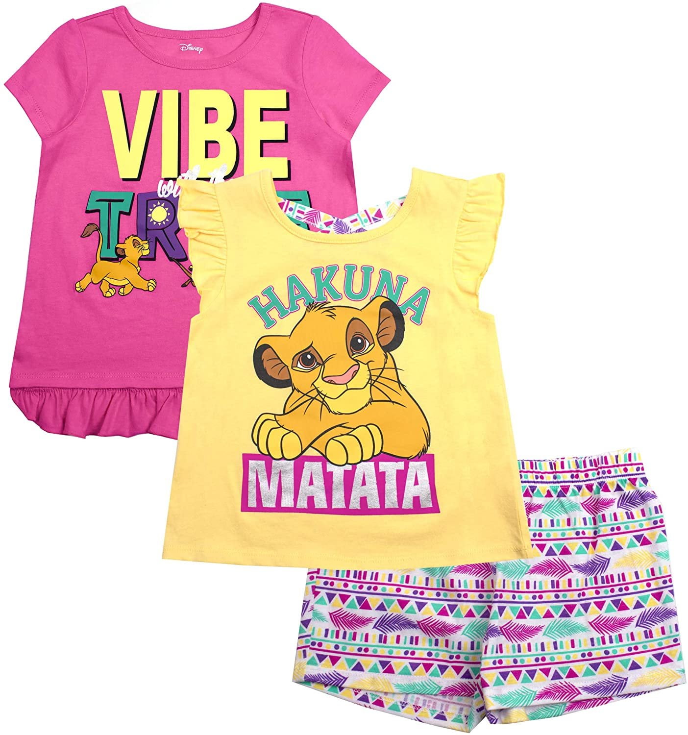 Simba Girls 3 Piece 2 Short Sleeve Tee and Short Set, Toddler - Walmart.com