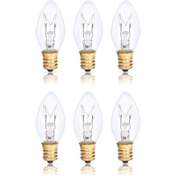 Simba Lighting C7 15W Clear Candle Light Bulb, E12 Small Base, 2700K ...