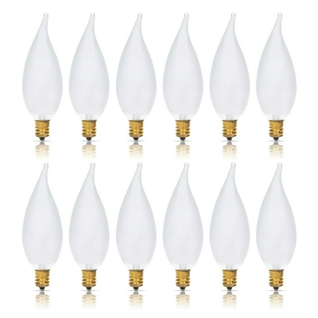 Simba Lighting Dimmable CA10 Candle Bulbs, 40W E12, Warm White 2700K, 12 Pack - Walmart.com