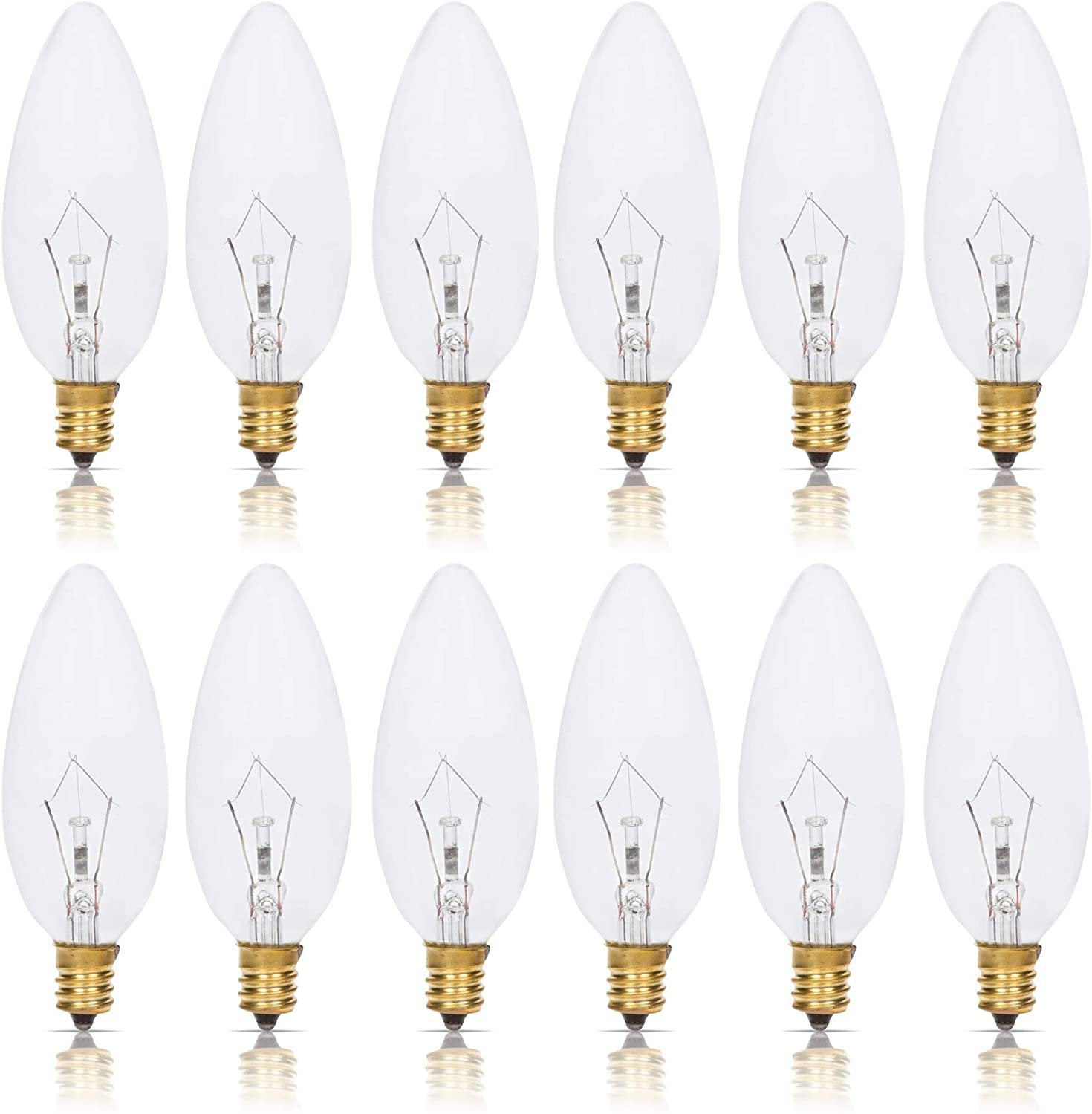 Simba Lighting Candelabra Torpedo Clear B10 CTC 40W E12 Base Light ...