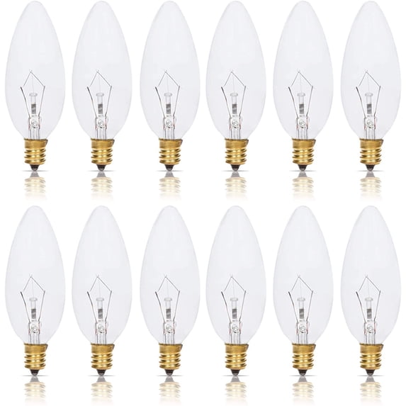 Simba Lighting Candelabra Torpedo Clear B10 CTC 40W E12 Base Light ...