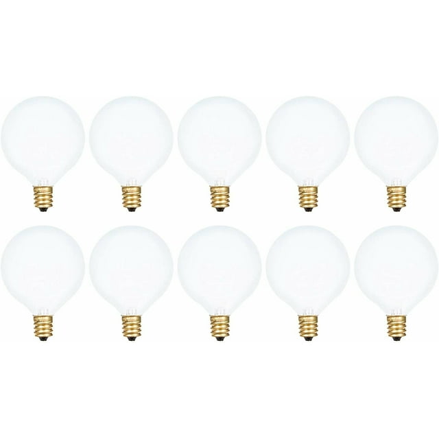 Simba Lighting 25W E12 G16.5 Decorative Globe Bulbs, Frosted Glass, Pack of 10 - Walmart.com