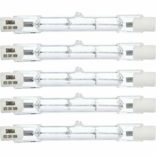 Simba Lighting Halogen R7s 78mm 100W T3 Double Ended Bulbs, Outdoor ...