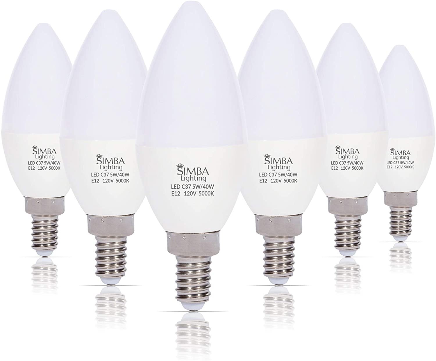 Simba Lighting LED G14 G45 5W 40W Replacement Bulbs 120V E12 Candelabra ...