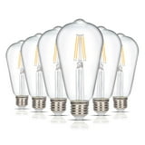Simba Lighting LED Edison ST21 6W 60W Eqv. Outdoor Bulbs, Dimmable E26 ...